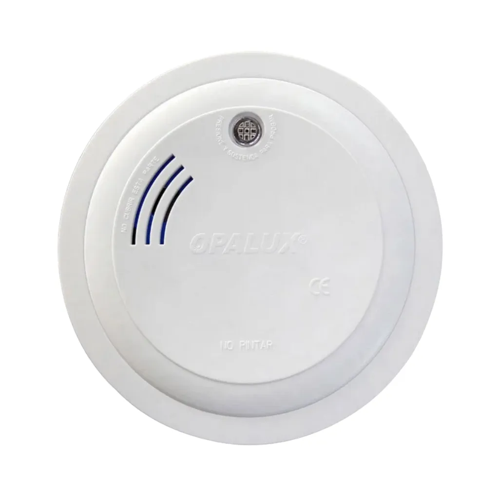 DETECTOR DE HUMO DUAL 9VDC-220VAC C/BATERIA OPALUX | Alecom